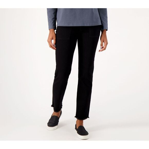 Denim&Co | Jeans | Denim Co Easy Petite Straight Leg Cut Hem Jean ...